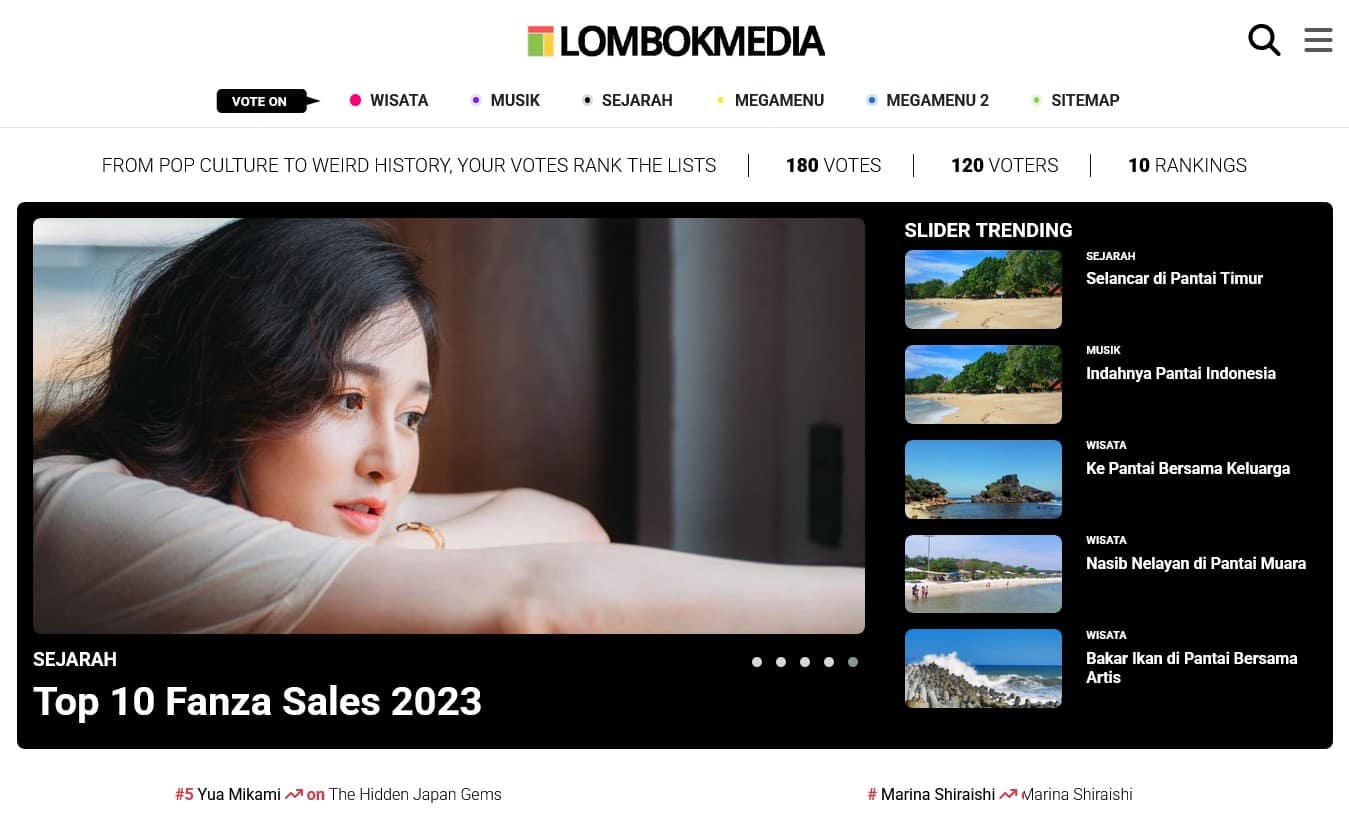 The Ranking - Tema WordPress Untuk List/Daftar/Ranking - Lombok Media